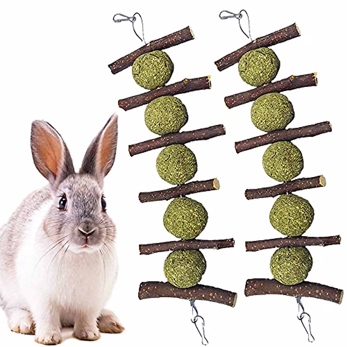Rabbit Toys Guinea Pig Toys Bunny Toys Small Animal Chew Treat 100% Natural Materials Handmade Hamster Food for Chinchilla Hamsters Rat