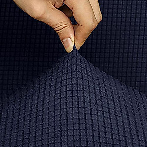 5-Seat Sectional Recliner Sofa Covers,4 Seater & 1 Corner Seat 5 Seater Stretch Recliner Couch Cover Slipcover for Reclining L Shape Recliner Corner Sofa,Soft,Washable Couch Covers,Navy Blue,Jacquard