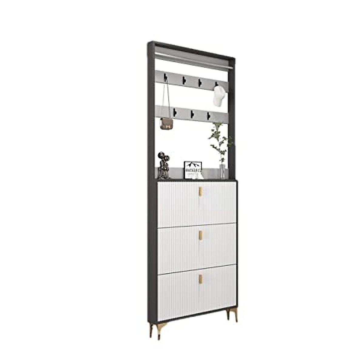 Freestanding Shoe Rack Locker Household Shoe Cabinet Ultra-Thin Dump Cabinet Creative Cloakroom Porch Shoe Cabinet Multi-Layer Storage Shoe Cabinet Multifunctional Locker (Size : 60 * 17 * 210cm)