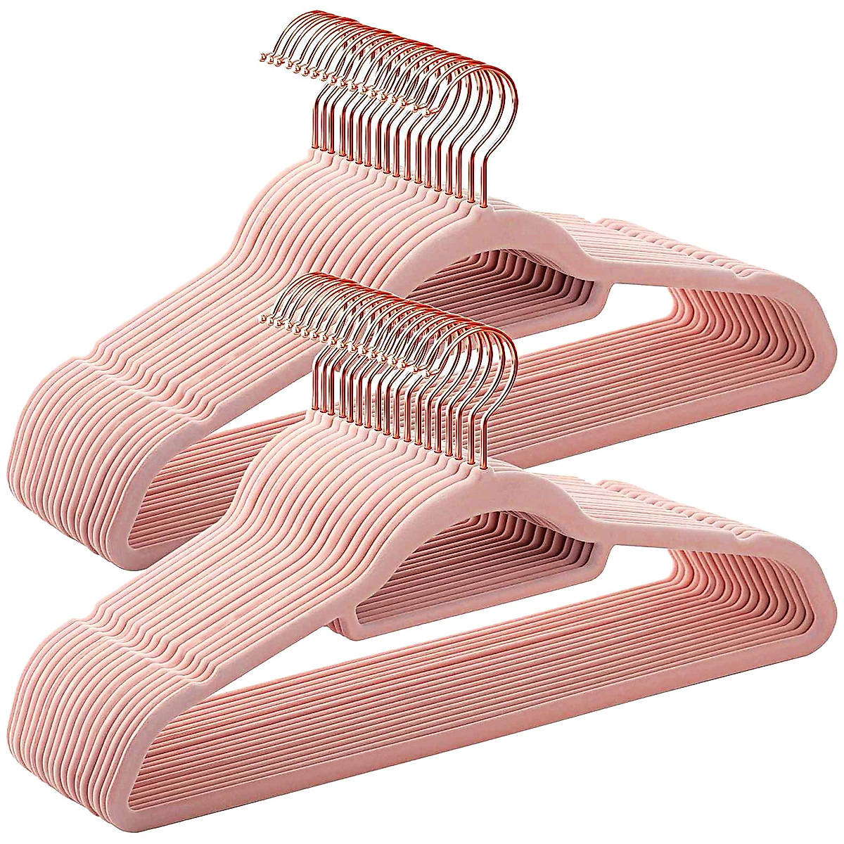 BGRQRIQ Pink Velvet Hangers 30 Pack,Clothes Hangers Velvet,Hangers Space Saving,Velvet Hangers Non Slip,Coat Hanger,Shirt Hangers,Adult Hangers 16.5 in with Tie Bar for Coat,Shirt (Pink, 30)