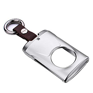 Royalfox 4 5 6 Buttons Luxury Aluminum Metal Key Fob case Cover for Cadillac SRX DTS STS XTS CTS Escalade ,Chevrolet C7 Corvette Silver