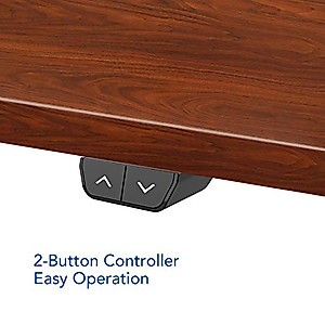 FLEXISPOT EC1 Electric Standing Desk 48 x 30 Inches Height Adjustable Desk Sit Stand Desk Base Home Office Table Stand up Desk (EC1 Classic Black Frame + 48 in Mahogany Top,2 Packages)