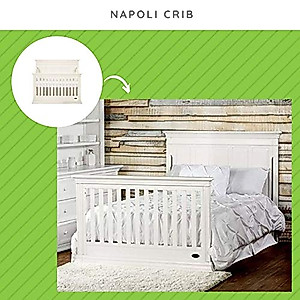 Full-Size Conversion Kit Bed Rails for Evolur Cribs | Multiple Finishes Available (White)