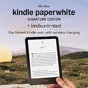 All-new Amazon Kindle Paperwhite Signature Edition (32 GB) – Our fastest Kindle with an auto-adjusting front light, wireless charging, and weeks of battery life – Metallic Black + 3 Months Free Kindle Unlimited (with auto-renewal)