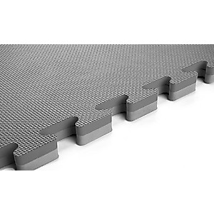 Norsk Multi-Purpose Reversible Foam Mats - EVA Foam Interlocking Tiles (Gray/Black 32 Tiles - 128 sq. Ft.)