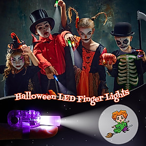 GyovinnJuwanua LED Finger Lights - 36Pcs LED Light Up Finger Lights Party Favors, 12 Styles Glow in the Dark Toys Bulk for House Party Prizes Non Candy Gift (Halloween)