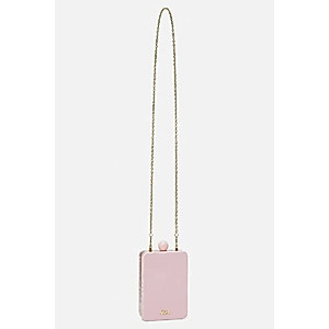 Kurt Geiger Women's Perfume Clutch Kiss Lock Pink Glitter Acrylic Shoulder Bag