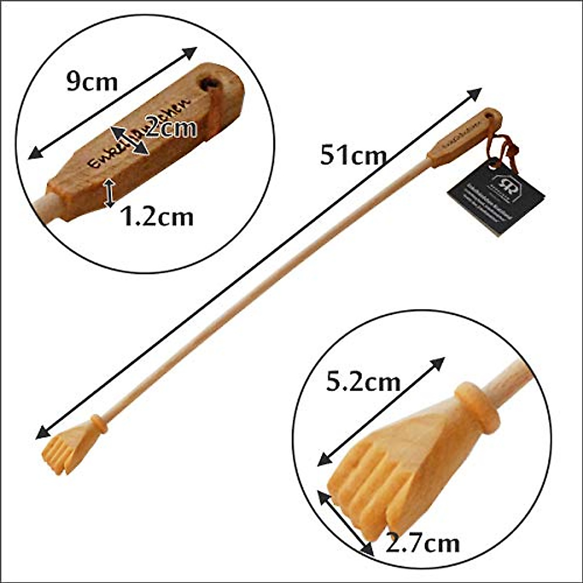 Redecker Oiled Beechwood Scratching Hand, 20-1/8-Inches