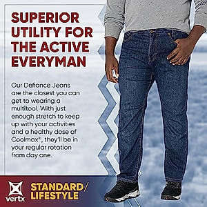 Vertx Men’s Defiance Jeans, Dark Stonewash, 34 x 32