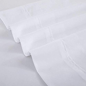Luxury Egyptian Cotton 500 Thread Count 4 Pieces Bed Sheet Set - Premium Sateen Weave - Silky Smooth - Fits Upto 10-12 Inches Deep Pocket - Hotel Collection - Full Size (White)