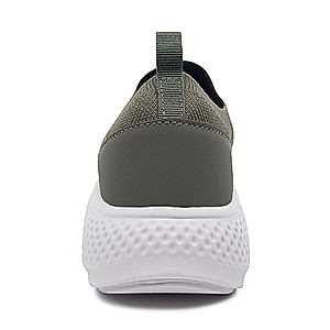RBX Women's Slip On Athletic Training Shoe Lightweight Running Sneaker Quick Dry Mesh Breathable Gym Shoe Easy Slip On Lace Up Sneakers for Walking, Workouts, Commuting, Casual Wear Olive 7.5