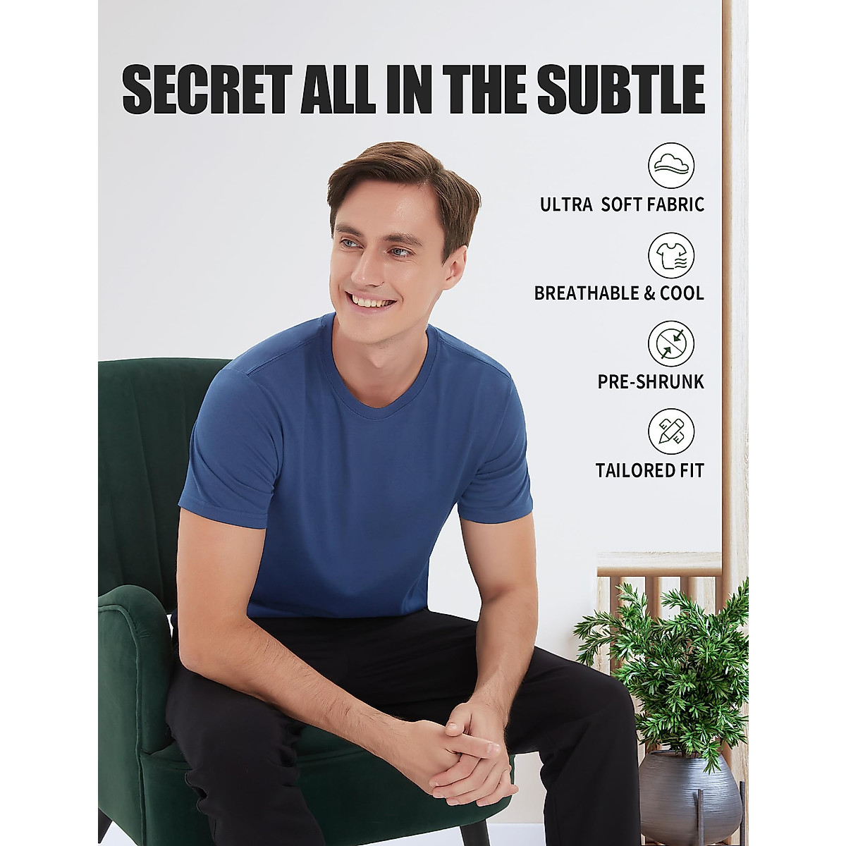 Pioneer Camp Mens Bamboo Viscose T Shirt Ultra Soft White Plain Tshirts for Men Cooling Crew Neck Casual Basic Tee Shirt