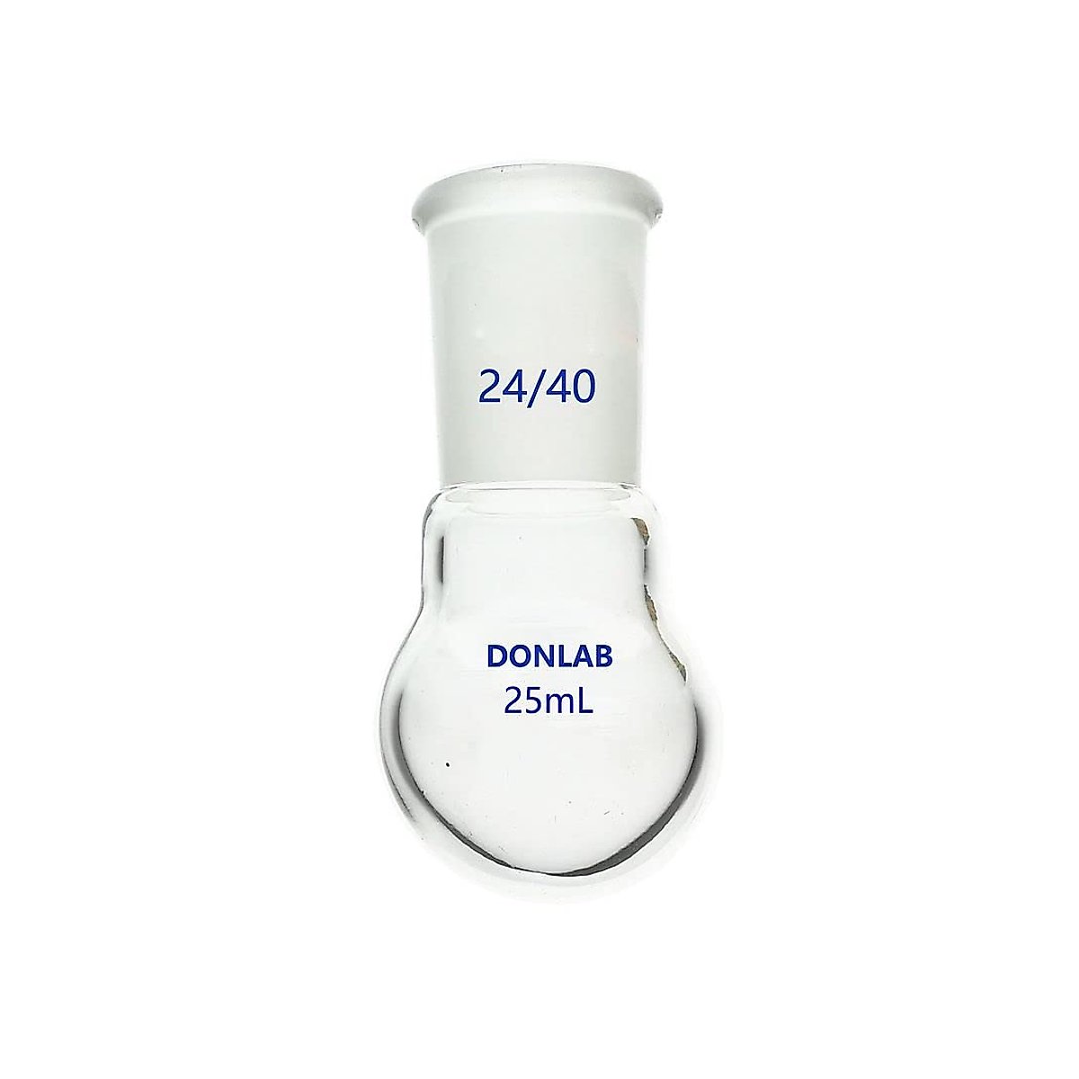 DONLAB FLK-01-25 ASTM STD Glass 25ml 24/40 Joint Single Neck Round Bottom Boiling Flask