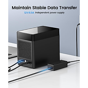 ORICO 5 Bay 3.5inch Hard Drive Enclosure USB 3.0 to SATA Magnetic Tool-Free External HDD Docking Station Case with 12V/6.5A Power Adapter for Family Storage Expansion Up to 90TB (5x18) - DS500U3