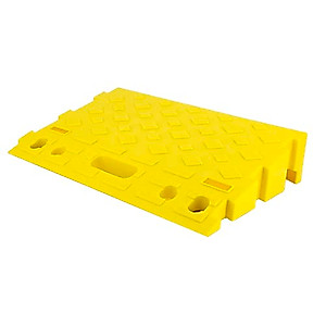 MAXXHAUL 50707 Portable Interlocking Plastic Curb Threshold Ramps Set (Yellow) for Loading Dock, Driveway, Sidewalk for Scooter, Wheelchair, Car, Truck, Motorcycle, Dolly