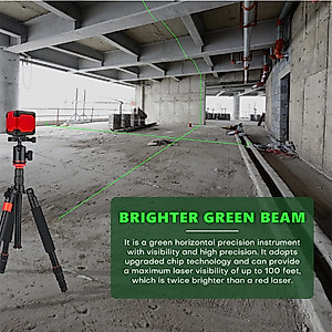 YIYITOOLS Line Laser Level Tools 100ft Green Self Fit for Indoor Outdoor Picture Hanging Construction Wall Writing Tile Installation, SN011G