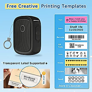 AOBIO Label Maker with Tape - Stickers Maker Mini Label Maker with Multiple Templates - Labeler for Office Organization Home Kitchen Storage