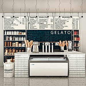 KoolMore MCF-20C Commercial Ice Cream Freezer Display Case with 6 Storage Baskets and Clear, Sliding Lid for Convenient Stores, Gas Stations, or Business Use, Large 20 cu. ft. Capacity, White