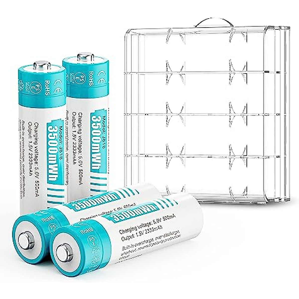 czvv Rechargeable AA Batteries 1.4V MH 4-Pack, 2300+mAh Large Capacity Double A Fast-Charge 10-Years Long Lifespan Dual A Battery for Security Camera & Trail Camera Series and More, Fitting for Blink
