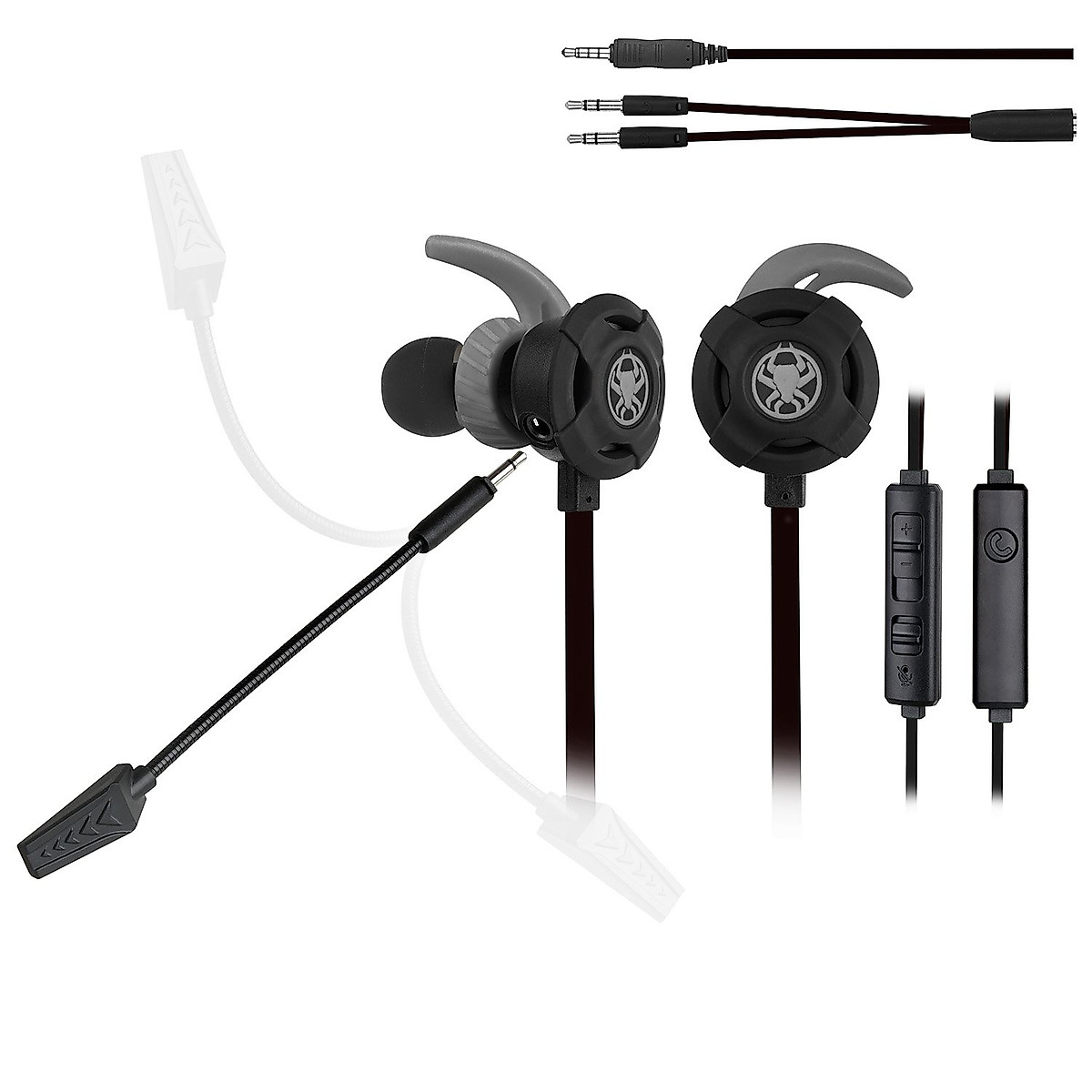 BlueFire Wired Gaming Earphone 3.5 MM E-Sport Earphone Noise Cancelling Stereo Bass Gaming Headphone with Adjustable Mic for PS4, Xbox One, Laptop, Cellphone, PC (Black)