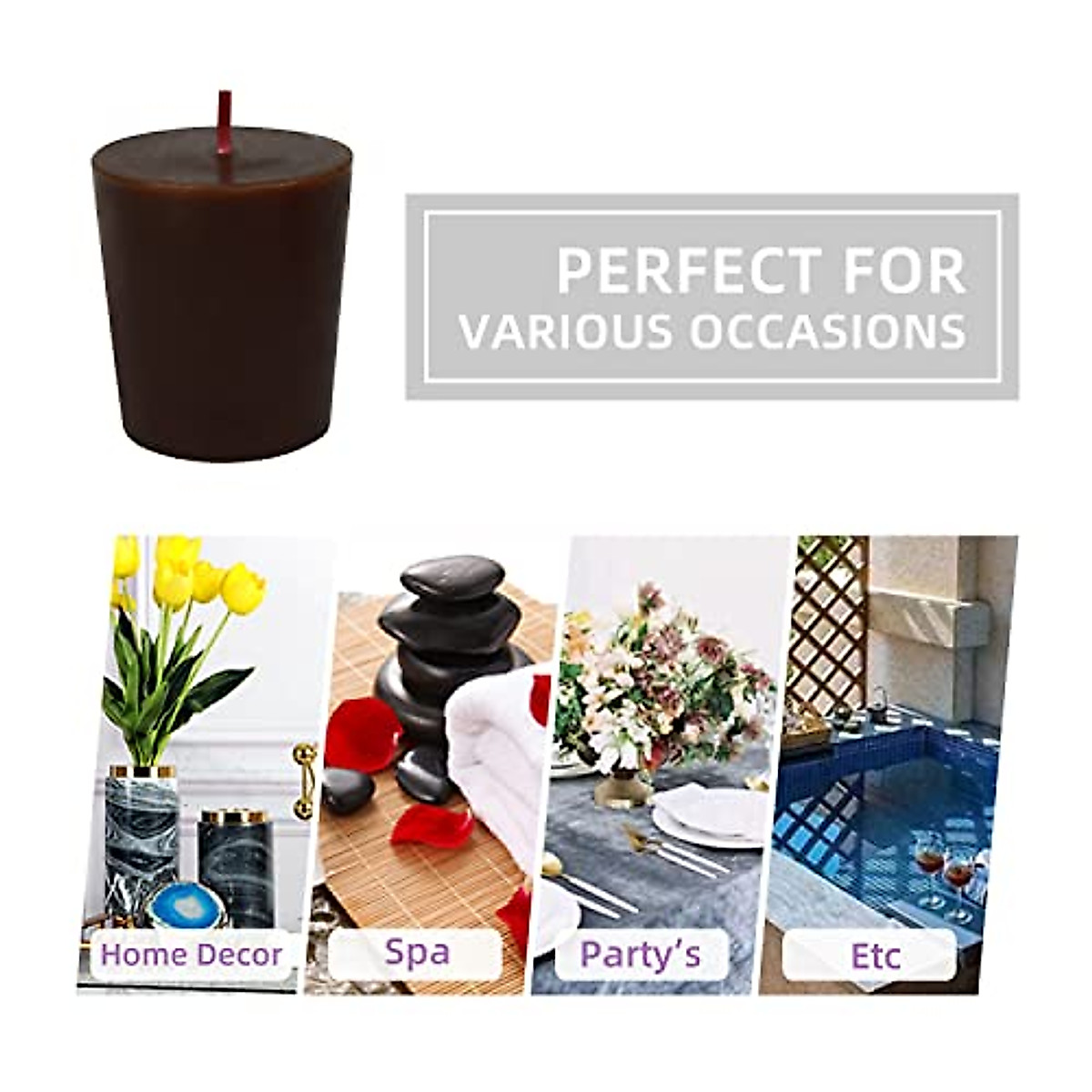 Zest Candle 12-Piece Votive Candles, Brown