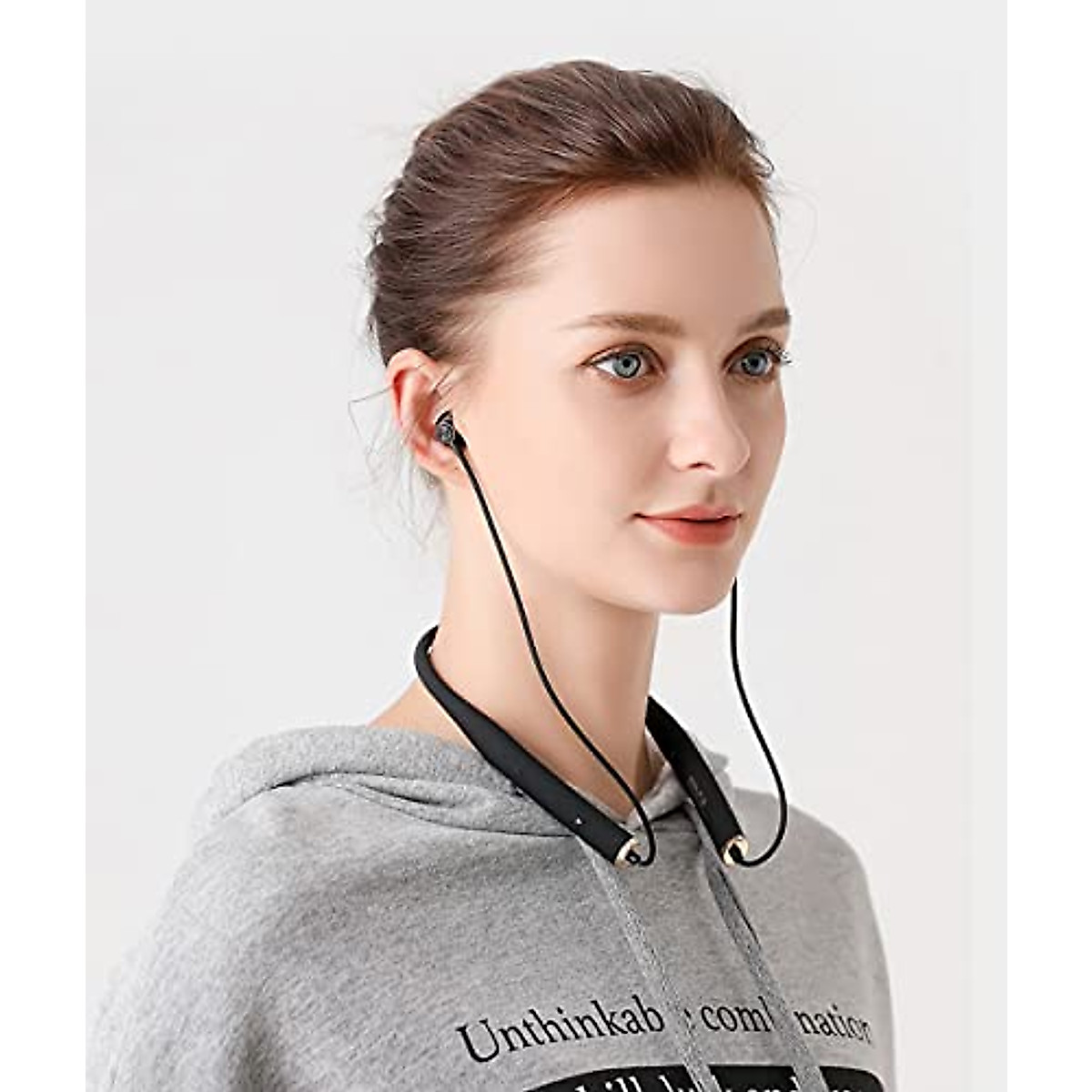 IKXO Neckband Bluetooth Headphones Noise Cancelling Headset with Mic Wireless Earbuds 5.0 CVC 8.0 Waterproof Sport Earphones for Running Driving Working Compatible