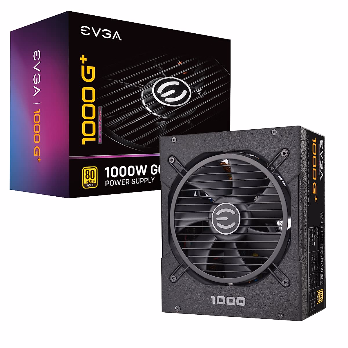 EVGA SuperNOVA 1000 G+, 80 Plus Gold 1000W, Fully Modular, FDB Fan, 10 Year Warranty, Includes Power ON Self Tester, Power Supply 120-GP-1000-X1,Black