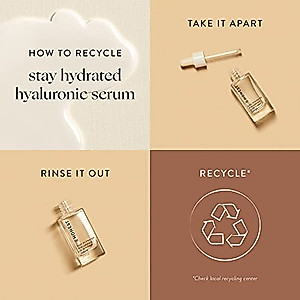 Honest Beauty Stay Hydrated Hyaluronic Acid + NMF Serum with 3 Types of Hyaluronic Acid | EWG Certified + Dermatologist Tested | Vegan + Cruelty Free | 30 mL