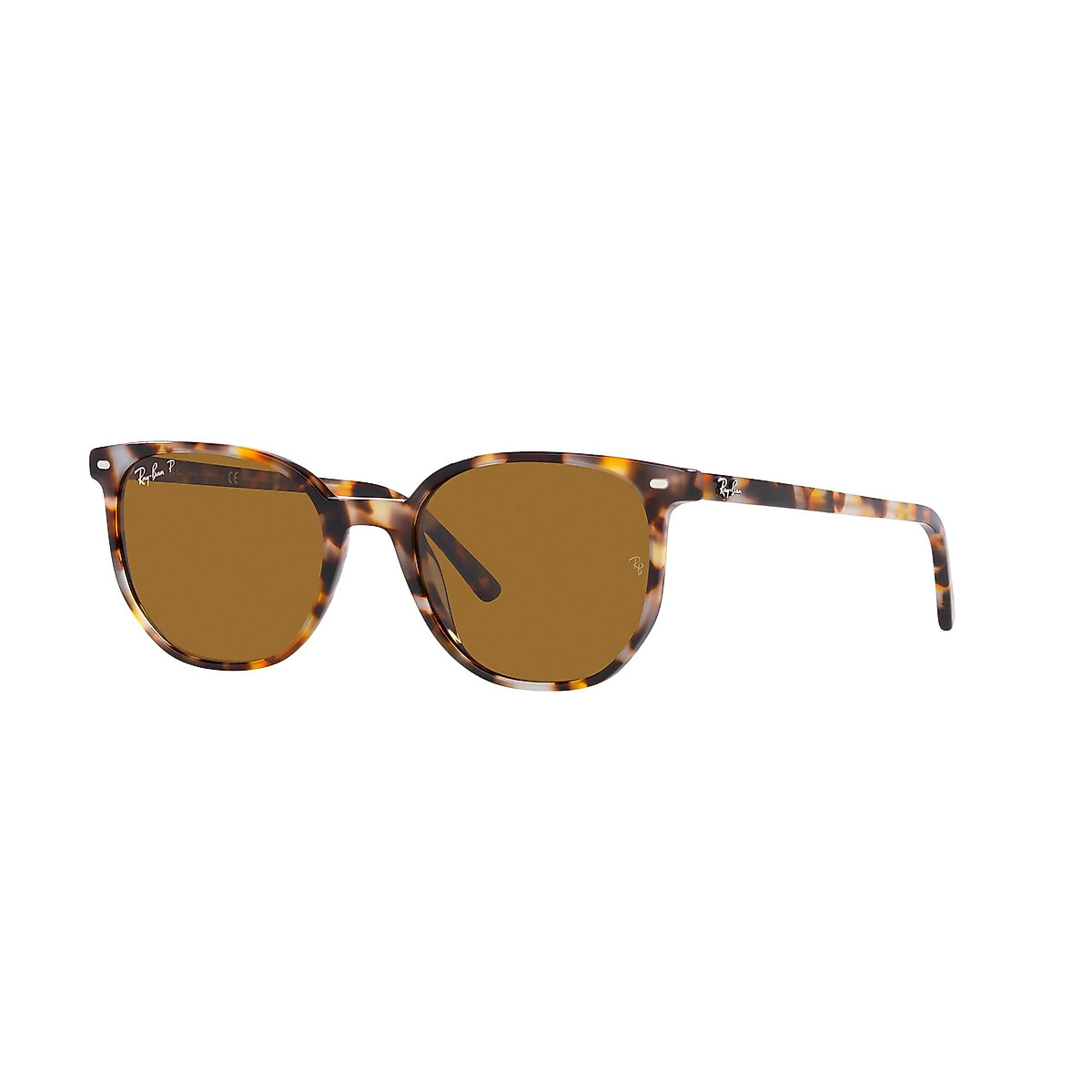 Ray-Ban RB2197 Elliot Square Sunglasses, Havana Brown Grey/Brown Polarized, 50 mm