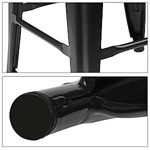 24 Inch Metal Bar Stools Set of 4, MoNiBloom Backless Counter Height Black Stackable Barstools with Square Seat for Indoor Outdoor