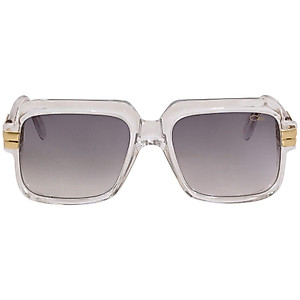 Cazal 607 Sunglasses, Crystal Frame/Grey Gradient Lens, 56mm