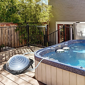 Goplus Solar Dome Swimming Pool Heater Above Ground, Inground Pool Warmer Equipment w/Hose Connector for Home Outdoor