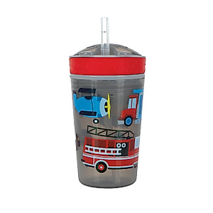 Nuby Snack N' Sip 2 in 1 Snack and Drink Cup (Red/Grey)