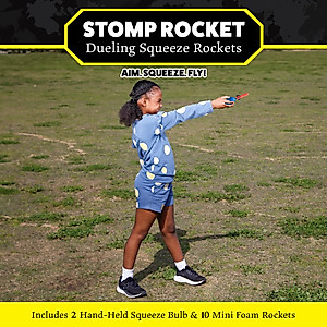 Stomp Rocket The Original Squeeze Rocket, 10 Rockets - Soft Foam Rocket Launcher STEM Gift for Boys & Girls - Ages 4 & Up - Fun Backyard & Outdoor Kids Toys Gifts for Boys & Girls