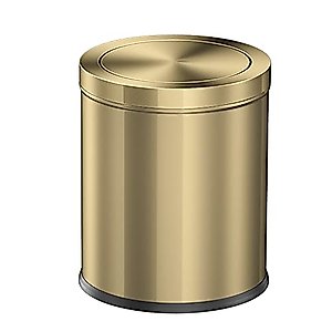 Stainless Steel Trash can,Bathroom Garbage can with lid，Small Trash Can with Flipping Lid, 4gallon,Garbage cans for Kitchen，Living Room. Metallic Gold (Singer) (Gold)