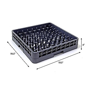 Farag Janitorial Peg Plate Rack for Commercial Dishwasher | Full Size Tray Rack | Polypropylene | Gray