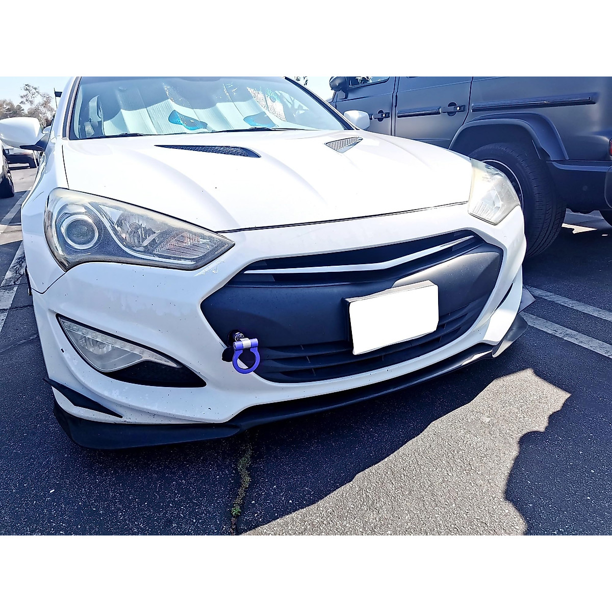 iJDMTOY Blue Track Racing Style Tow Hook Ring Compatible with 2010-2016 Hyundai Genesis Coupe 2-Door, Made of Lightweight Aluminum