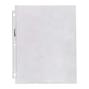 Amazon Basics Clear Sheet Protector for 3 Ring Binder, 8.5" x 11" - 500-Pack