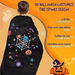jackinthebox Halloween Crafts for Kids | Contains 6 Chunky Craft Projects | Great Halloween Costume for Kids | Incl. Halloween Cape, Pumpkin Pouch, Skeleton Glove, Bat Mask, Spider Hat & Recipe Only