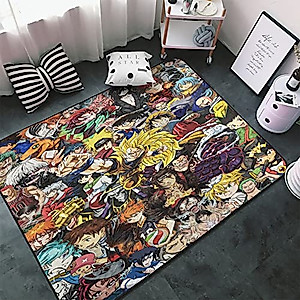 Anime Characters Area Rugs 60x39 Inches Anti-Slip Door Mat, Ultra Soft Fuzzy Outdoor/Indoor Fluffy Carpet Large Floor Rug for Bedroom Living Room Dorm Nursery Kitchen Home Decor