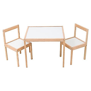 Kit | Premium Solid Wood Table and 2 Chairs Set for Toddlers (Ages 1-3) - Ideal for Children's Playrooms
