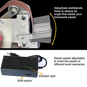Hiqalty Electric Belt-Sander Polishing-Grinding Sharpener Adjustable -13 x 1.2in DIY Power Sanding Machine Mini Bench Belt Grinder Kit, Multifunctional for Knife Making, Woodworking(mini belt sander)