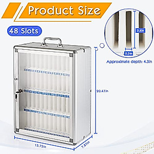 Ozzptuu 48 Slots Aluminum Alloy Pocket Chart Storage Cabinet for Cell Phones,Wall-Mounted with a Locked,Can be Carried by Hand (48 Slots)