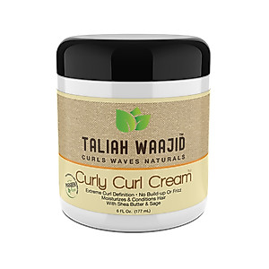Taliah Waajid Curls Waves Natural - Curly Curl Cream | Extreme Curl Definition Hair Styling Gel | No Build-up or Frizz | 100% Paraben Free | Shea Butter & Sage - 6oz