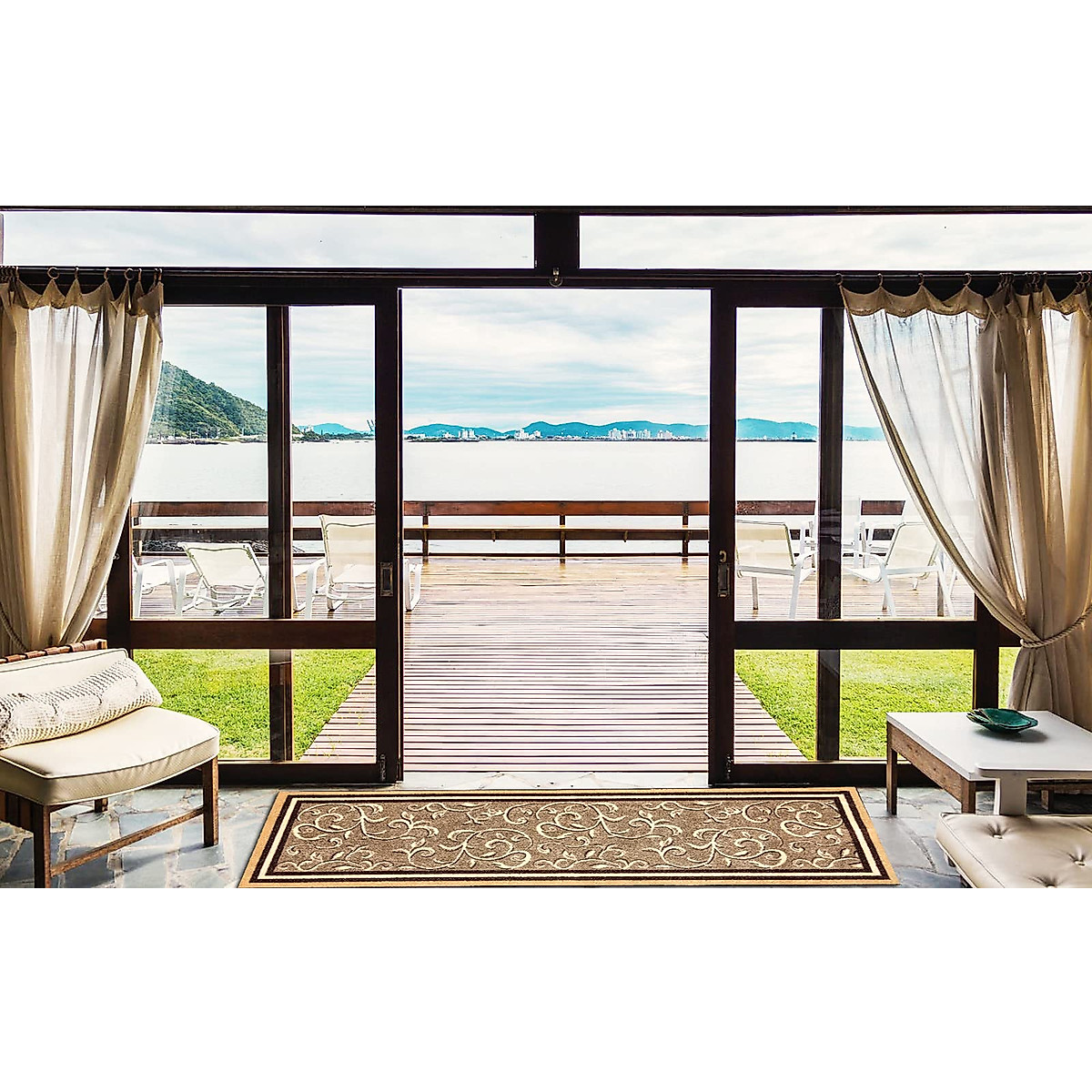 Kitchen Rug Non-Skid Runner Mat Non-Slip Rug for Kitchen Floor with Rubber Backing Floor Mat | Low Profile (20" x 59") (1999-Beige)