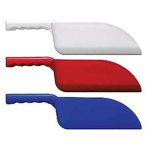 Remco 3 pk Color-Coded Plastic Hand Scoop - BPA-Free, Food-Safe Scooper, Commercial Grade Utensils, Restaurant and Food Service Supplies, Large 32 Ounce Size, Red/White/Blue