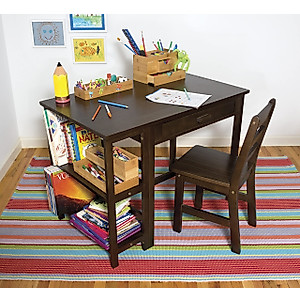 Lipper International 584WN Child's Work Station Desk and Chair, Walnut Finish