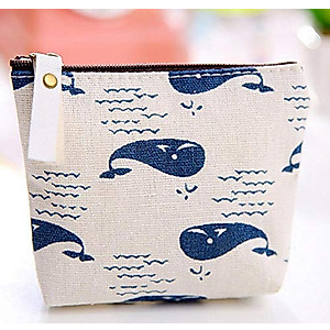 Bonwete 5 PCS Pencil Bag Pen Case Flower Floral Canvas Pencil Pen Case Multi-functional Cosmetic Makeup Bag Set Coin Purse