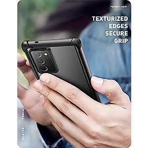 Clayco Forza Series Case for Samsung Galaxy Note 20 Ultra, Built-in Screen Protector Compatible with Fingerprint ID, Full-Body Rugged Cover, 6.9 inch, 2020 Release (Black)