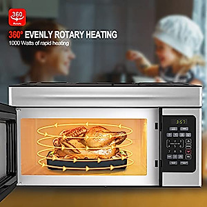 30 Inch Over-the-Range Microwave Oven, GASLAND Chef Over The Stove Microwave Oven with 1.6 Cu. Ft. Capacity, 1000 Watts, 120V, 13" Glass Turntable, 300 CFM in Stainless Steel, 13" Glass Turntable